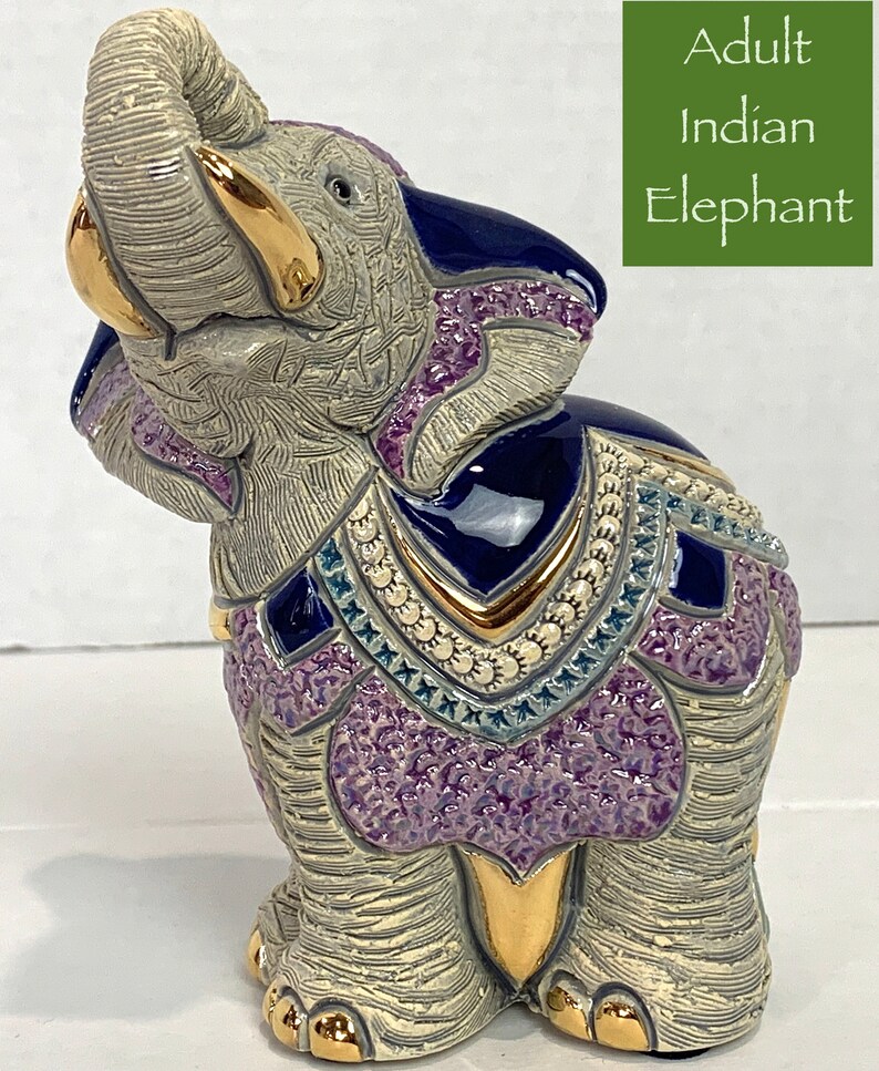 Handmade Ceramic Indian Elephant Figurines: De Rosa Family Collection ...