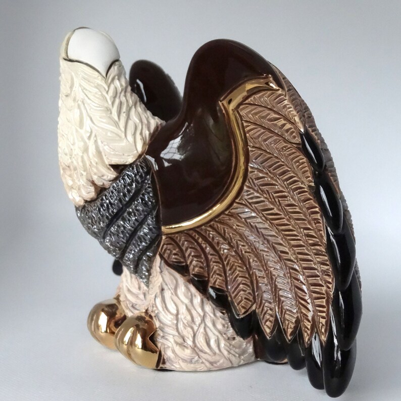 Handmade Sculpted Ceramic Bald Eagle Figurine De Rosa - Etsy