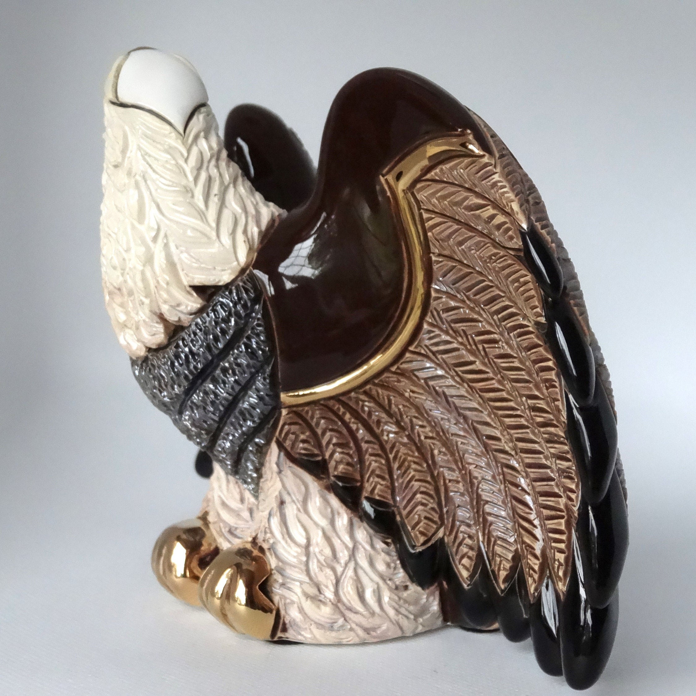 Handmade Sculpted Ceramic Bald Eagle Figurine De Rosa - Etsy