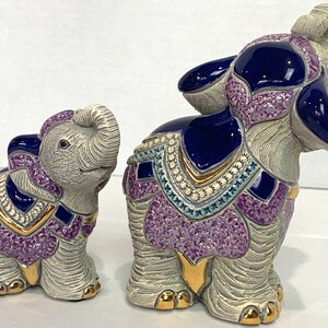 Handmade Ceramic Indian Elephant Figurines: De Rosa Family Collection ...