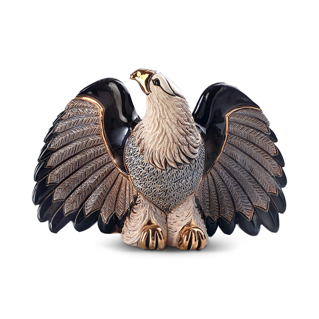 Handmade Sculpted Ceramic Bald Eagle Figurine De Rosa Collections ...