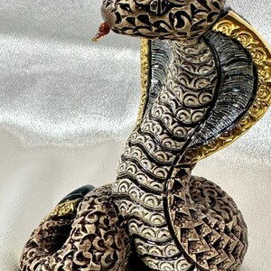Handmade Sculpted Ceramic Cobra Figurine - De Rosa Collections - the ...