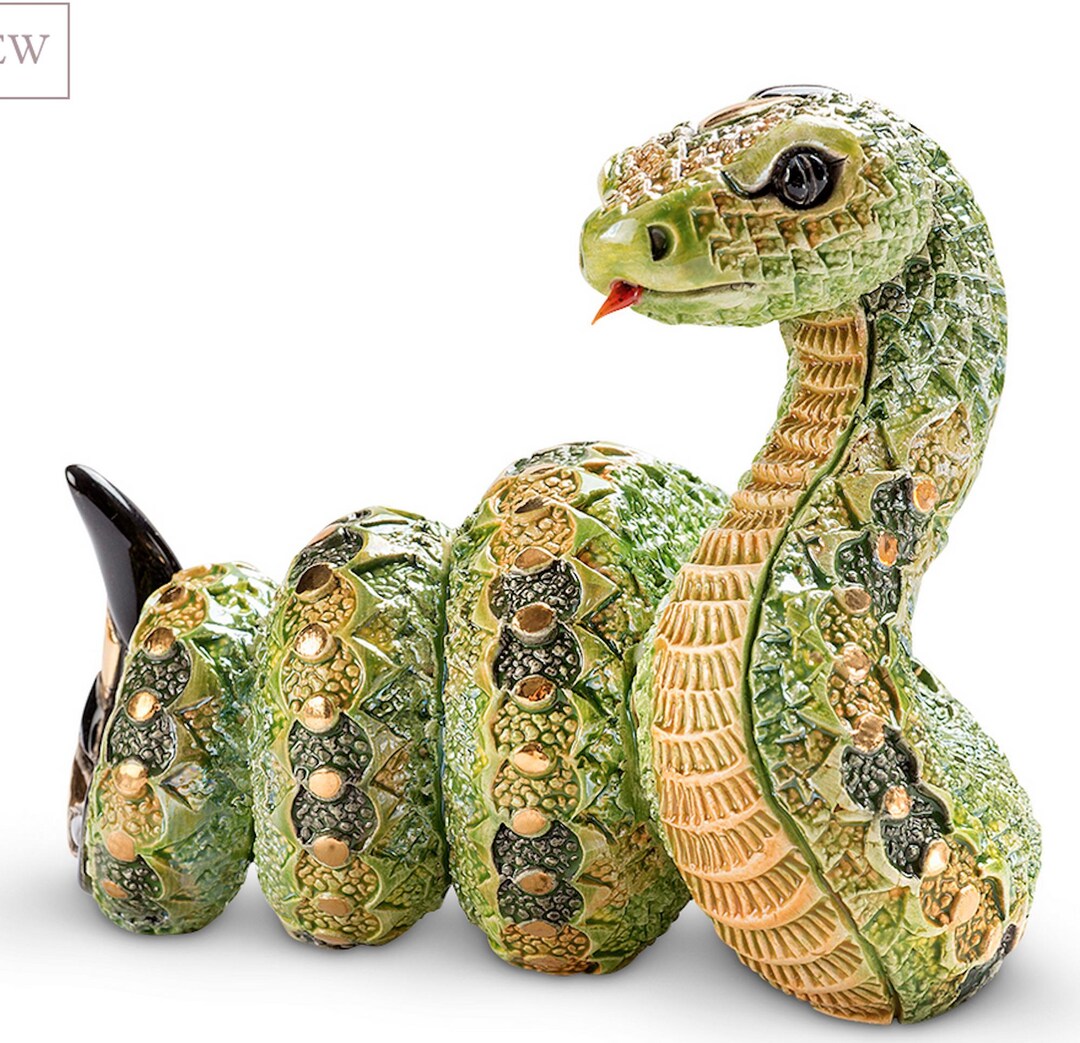 Handmade Sculpted Ceramic Snake Figurine - De Rosa Collections - the ...