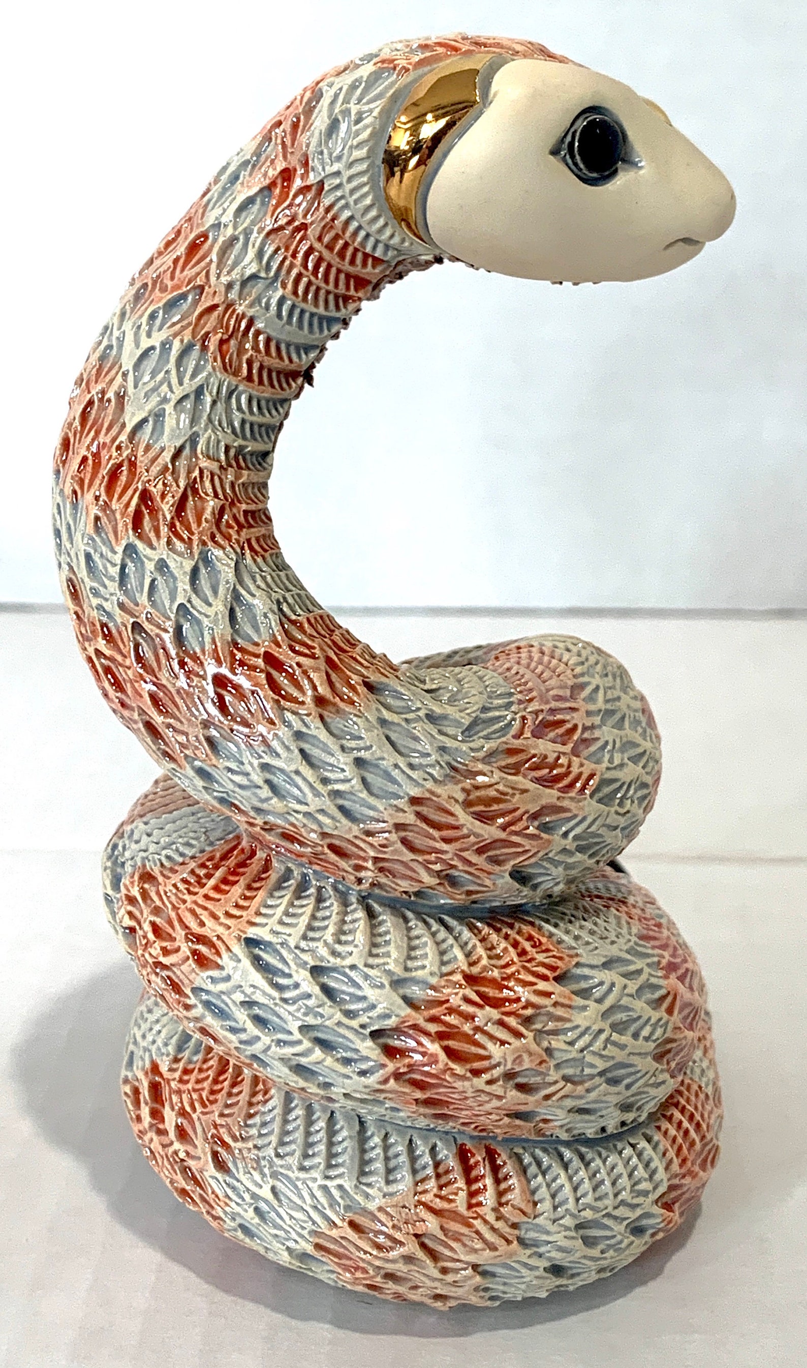 Handmade Sculpted Ceramic Snake Figurine De Rosa Collections - Etsy