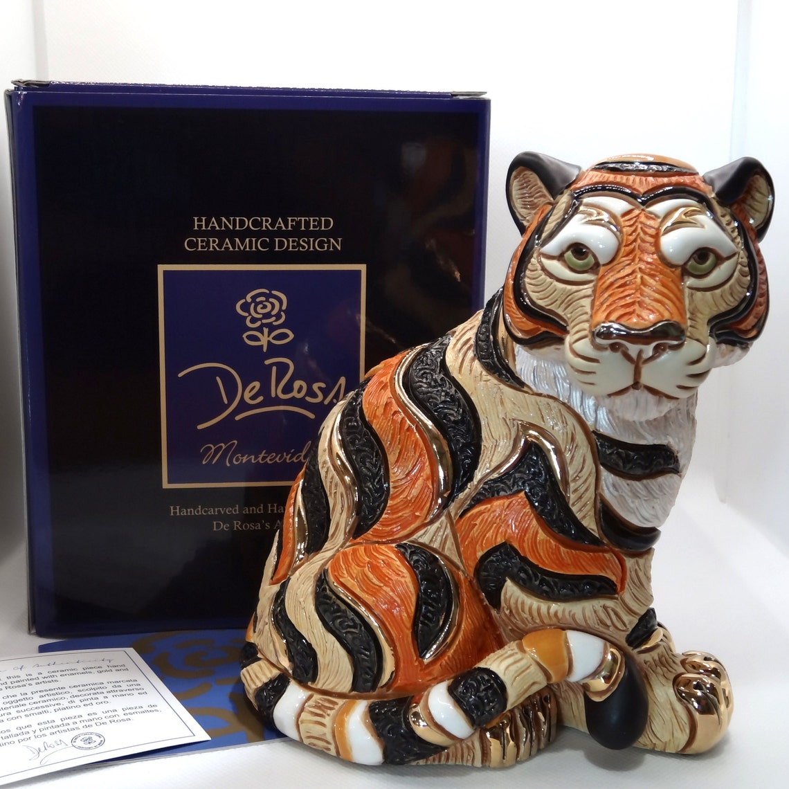 Ceramic Tiger Sitting Ceramic Tiger Statue Tiger Figurine - Etsy