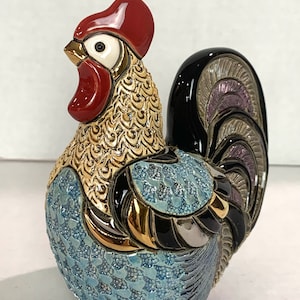 Ceramic Rooster,ceramic Hen,chicken Family,rooster Hen Decor,rooster ...
