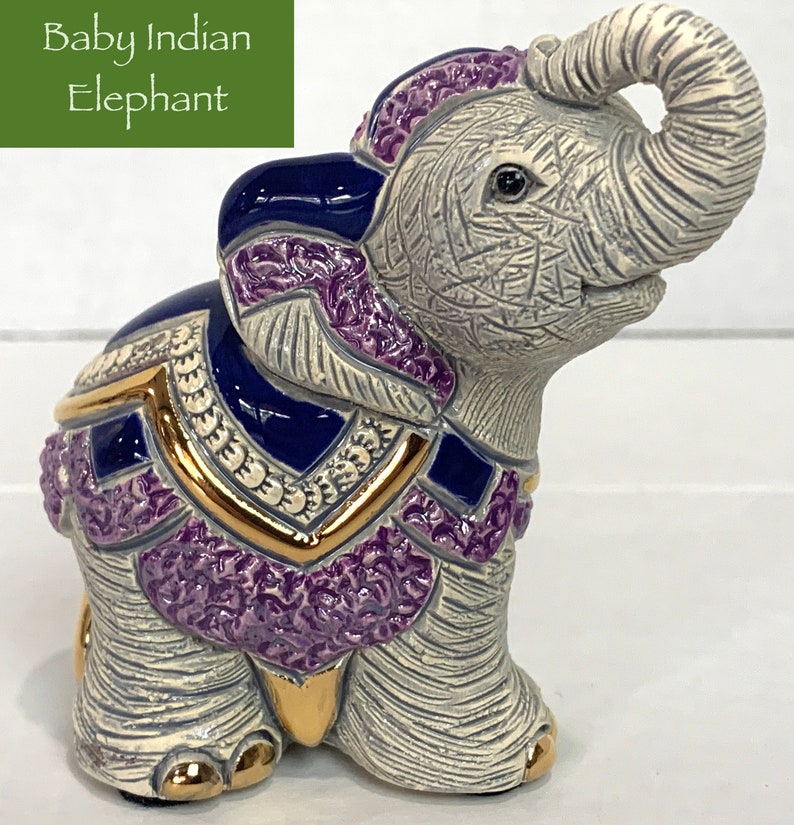 Handmade Ceramic Indian Elephant Figurines: De Rosa Family Collection ...