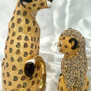 Handmade Ceramic Cheetah Figurine - De Rosa Family Collection - Etsy