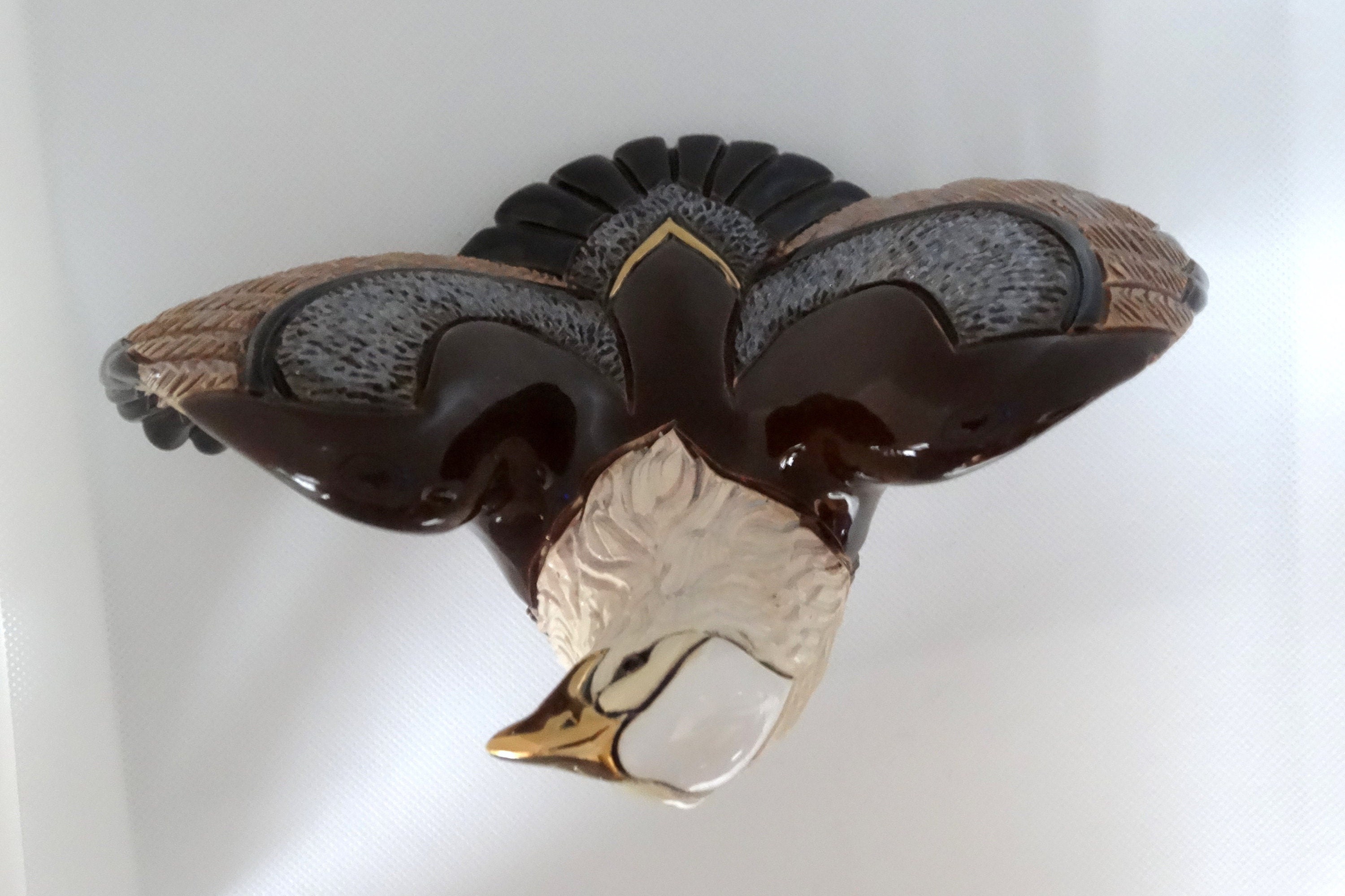 Handmade Sculpted Ceramic Bald Eagle Figurine De Rosa - Etsy