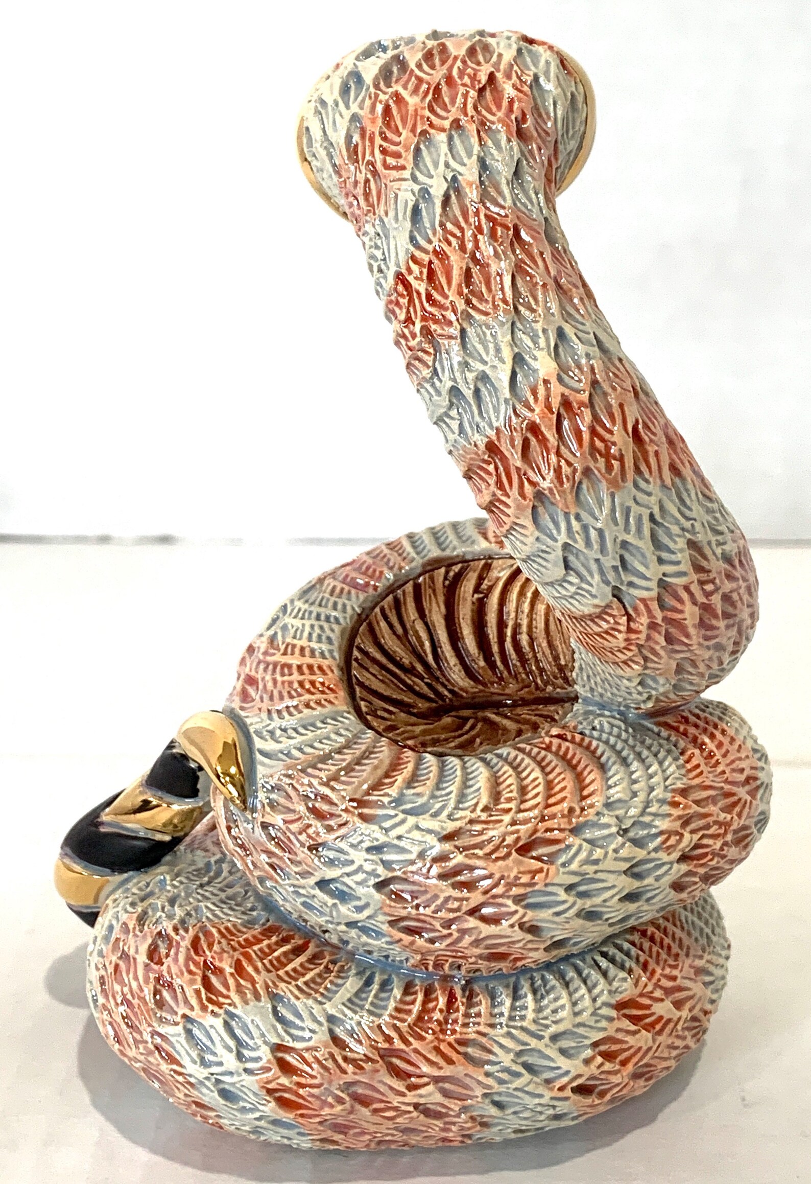 Handmade Sculpted Ceramic Snake Figurine De Rosa Collections - Etsy