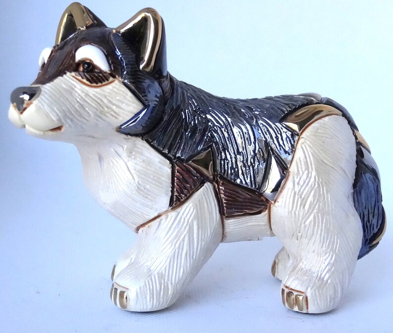 Handmade Sculpted Ceramic Wolf Family Figurines - De Rosa Collections ...