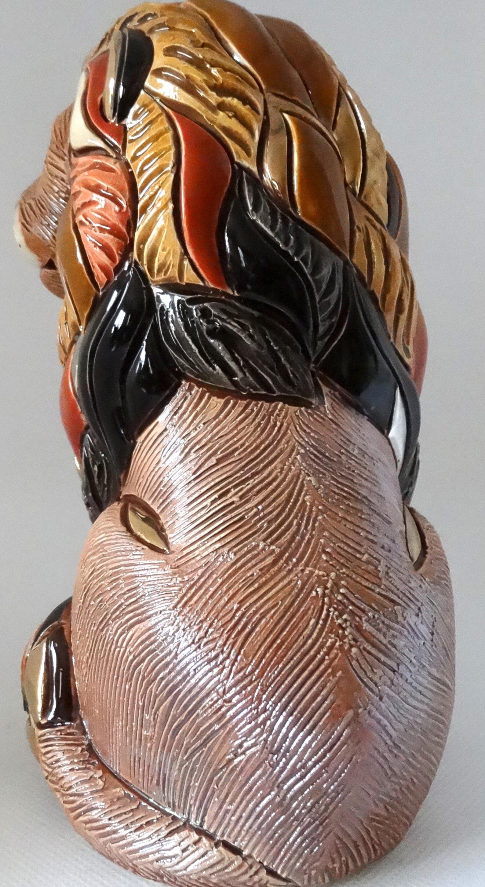 Handmade Sculpted Ceramic Sitting Lion Figurine - De Rosa Collections ...