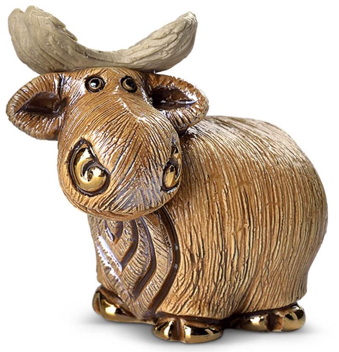 Handmade Sculpted Ceramic Mini Moose Figurine - De Rosa Collections ...