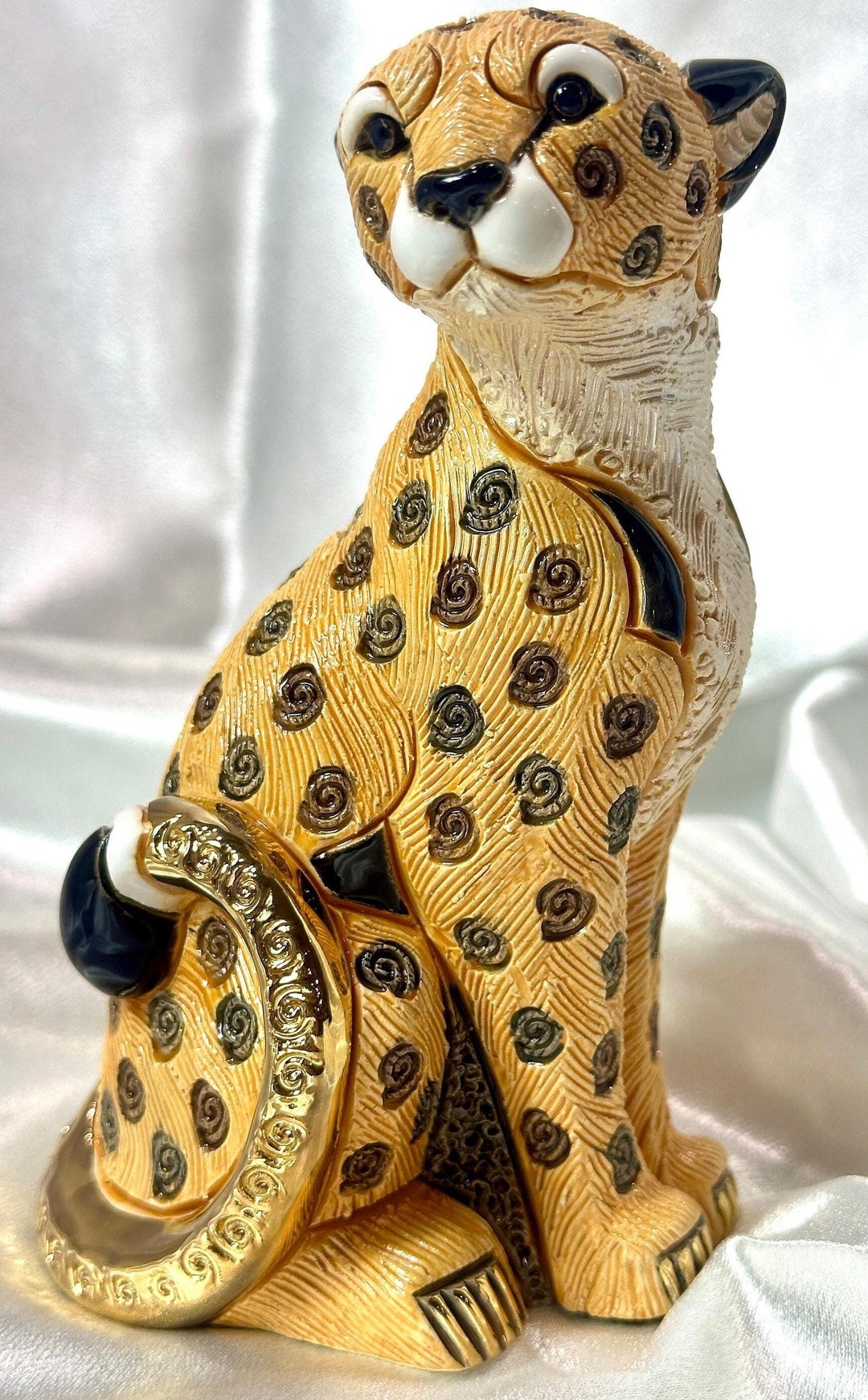 Handmade Ceramic Cheetah Figurine - De Rosa Family Collection - Etsy