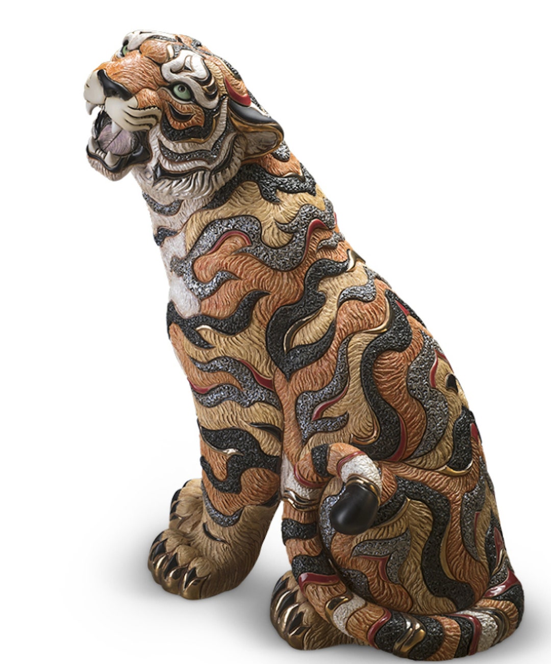 Handmade Ceramic Tiger Sculpture De Rosa Collections Gallery Sized - Etsy