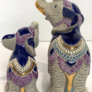 Handmade Ceramic Indian Elephant Figurines: De Rosa Family Collection ...