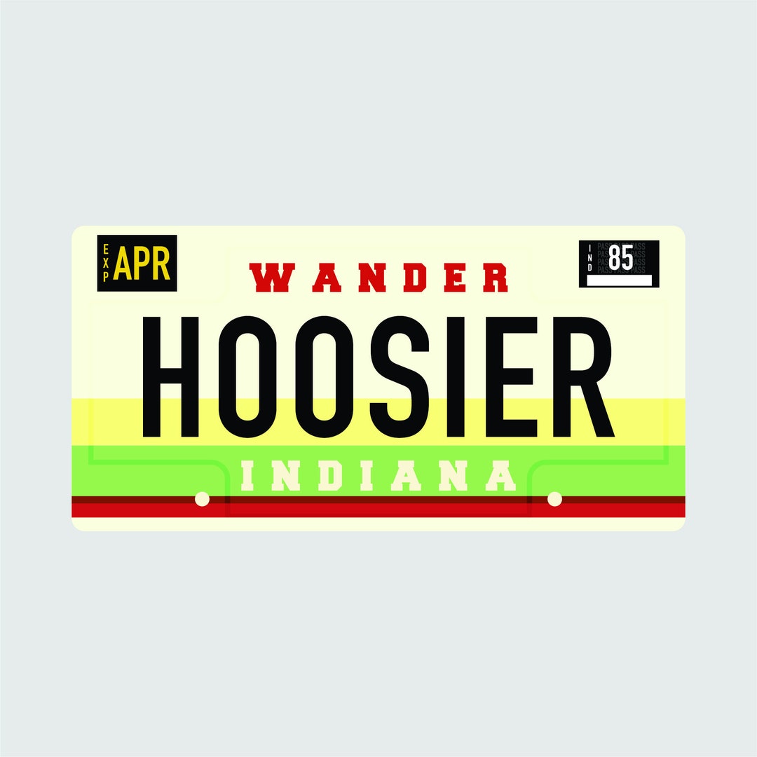 Wander Indiana License Plate - Sticker/magnet - Etsy