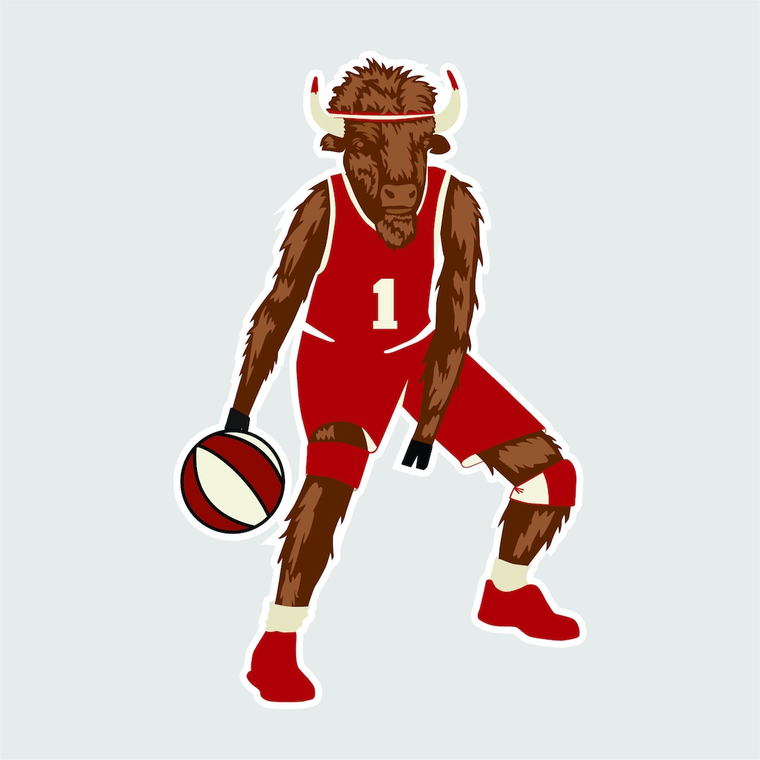Basketball Bison - Sticker - Etsy