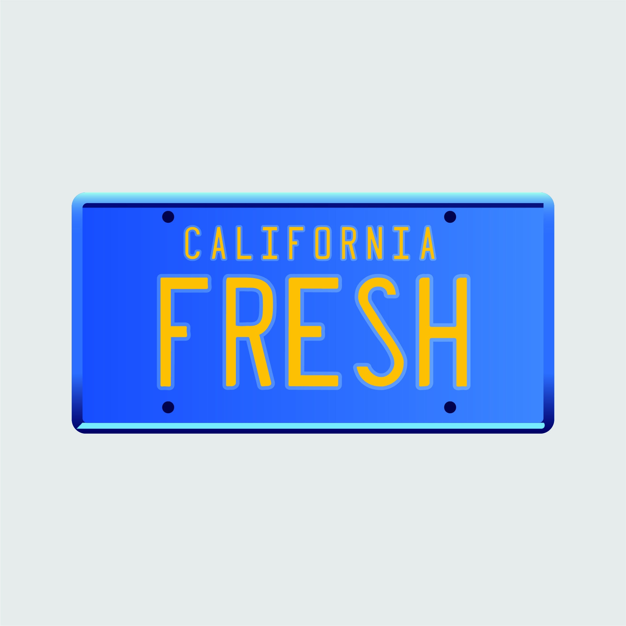 Fresh License Plate - Sticker - Etsy