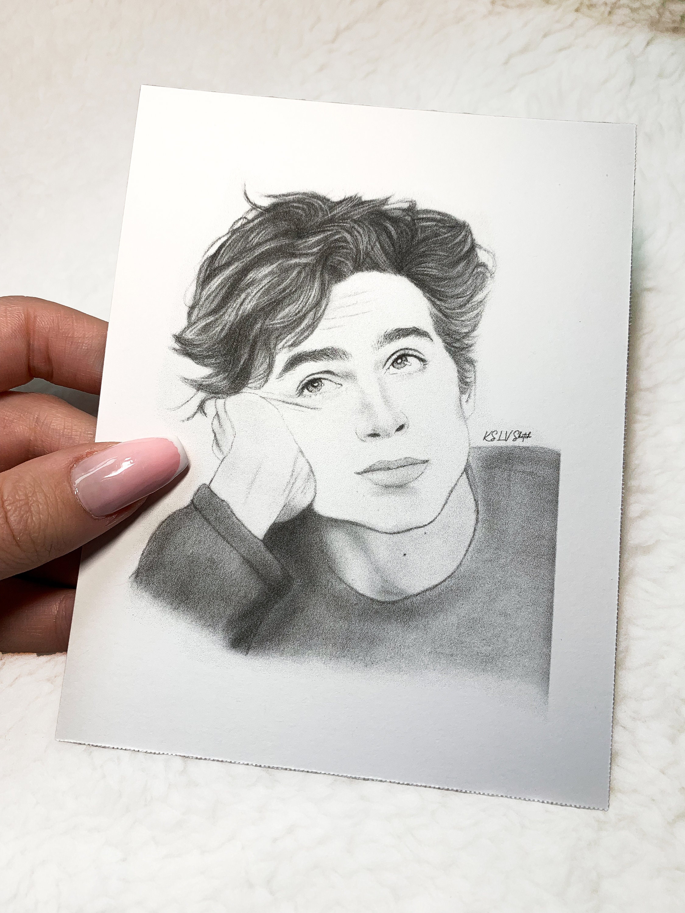 Timothée Chalamet Portrait Art Print Pencil Drawing 5 - Etsy Canada