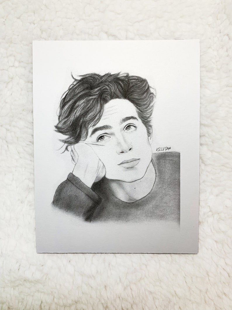 Timothée Chalamet Portrait Art Print Pencil Drawing 5 - Etsy Canada