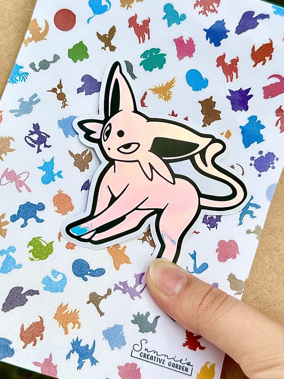 Espeon Holographic Pokemon Vinyl Sticker - Etsy