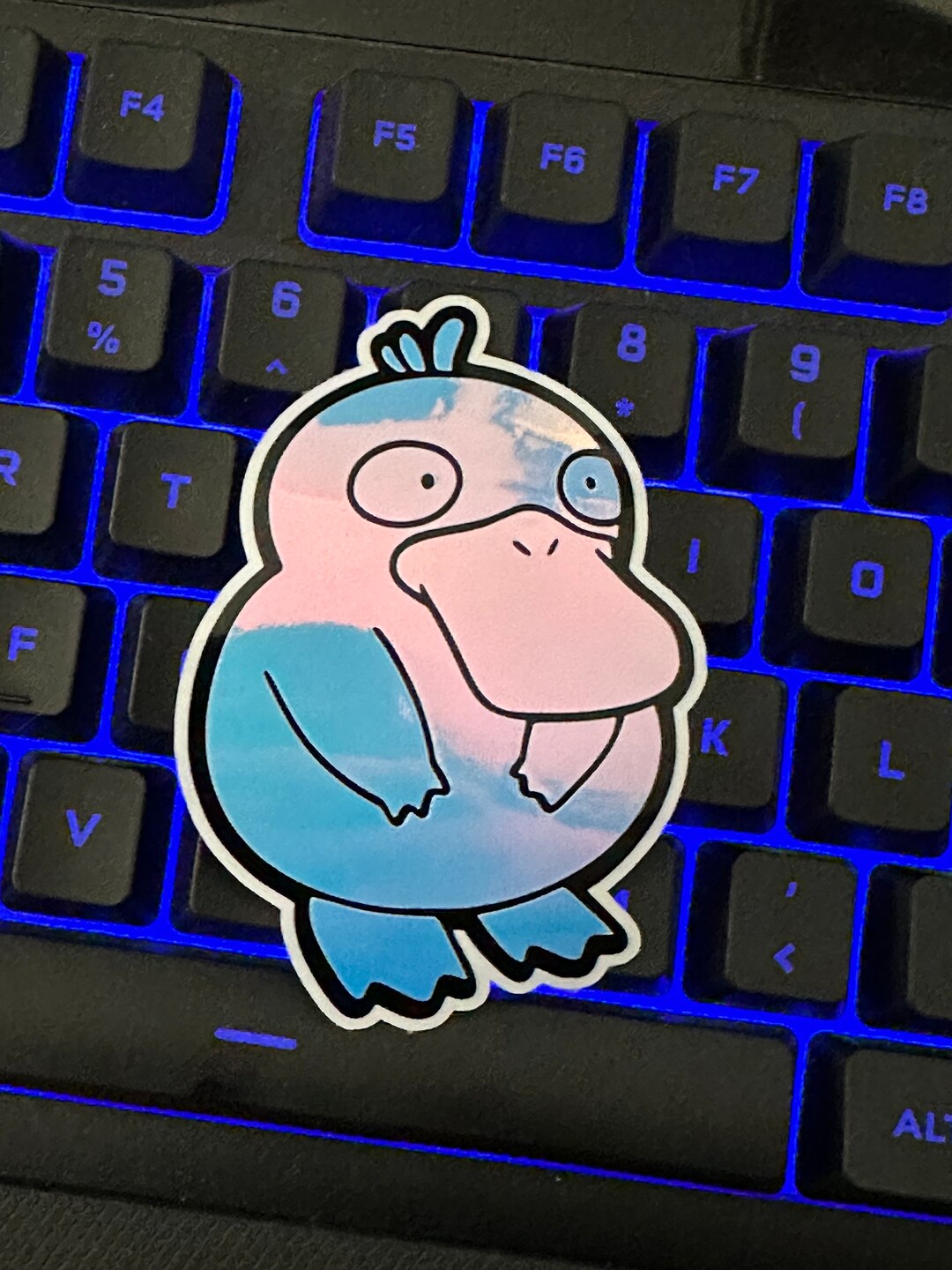 Psyduck Holographic Pokemon Vinyl Sticker - Etsy