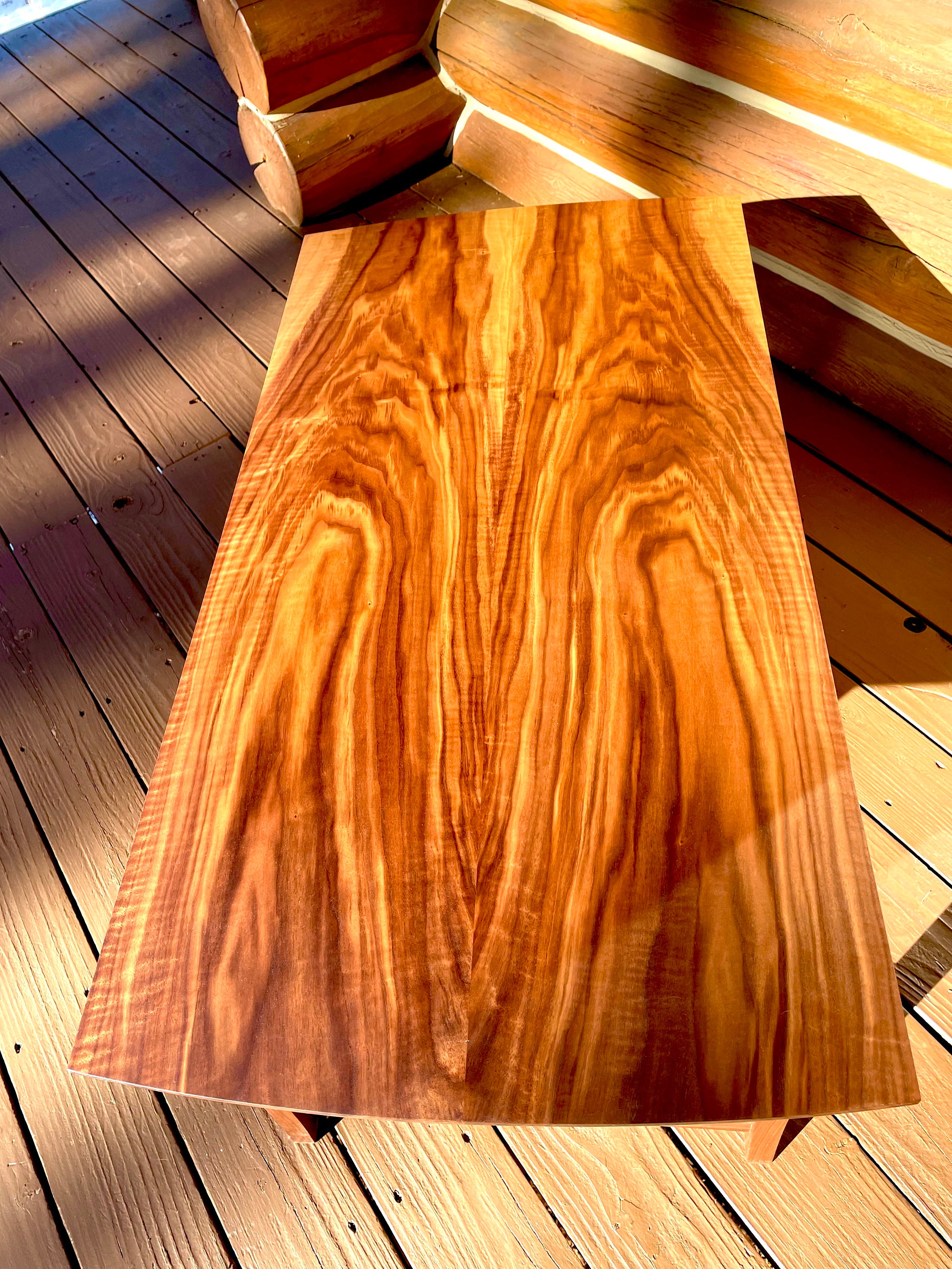Handcrafted Black Walnut Coffee Table, Bloodwood Apron, Food-grade Oil ...