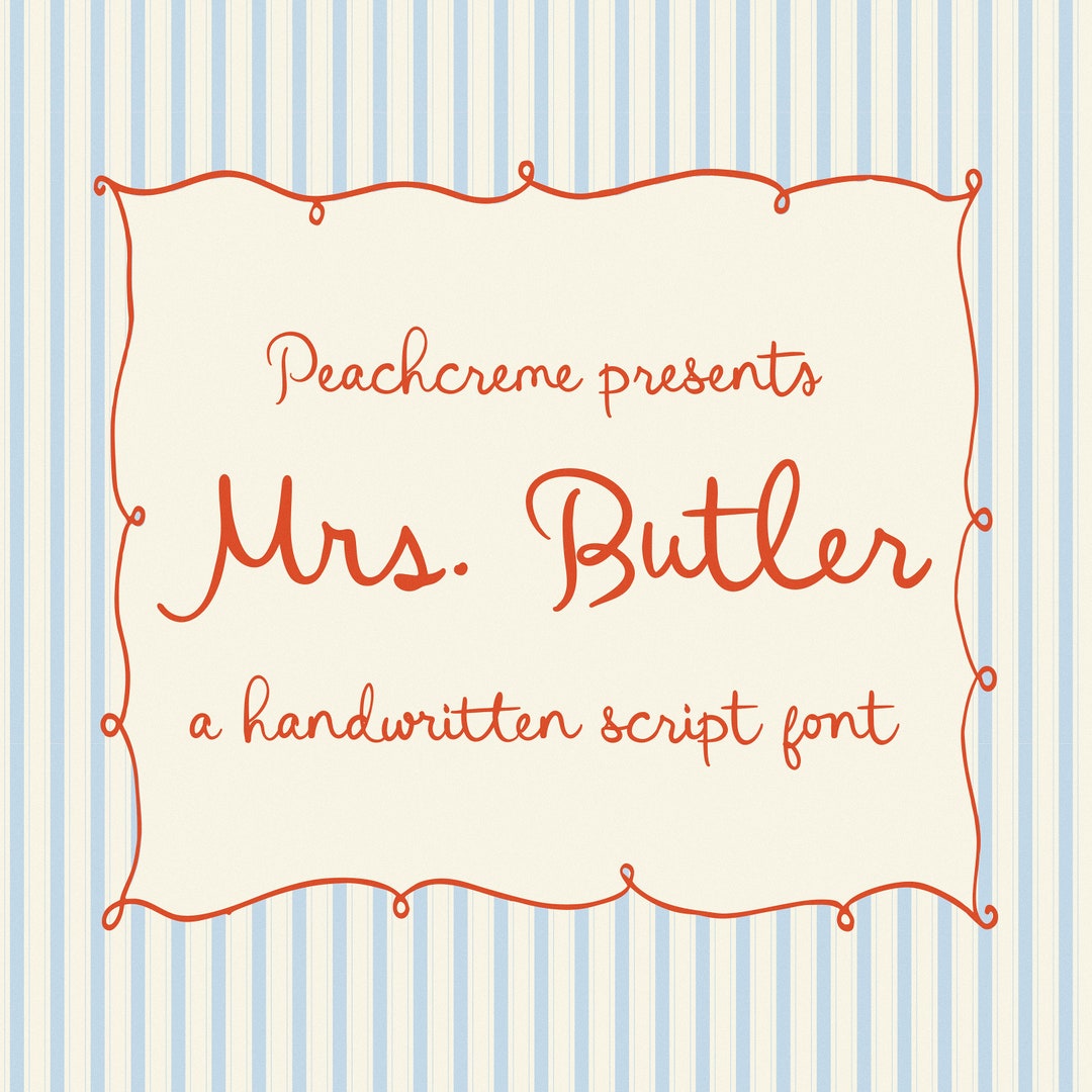 Mrs. Butler Script Font: Playful Handwritten Typeface - Etsy UK