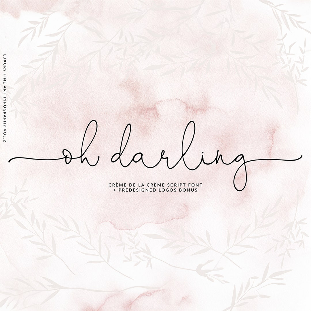 Oh Darling Calligraphy Font: Modern Script With Logos (OTF, TTF, WOFF ...
