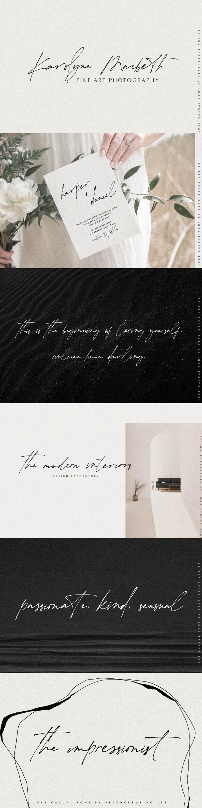 The Impressionist Calligraphy Font, Modern Script (digital Download) - Etsy