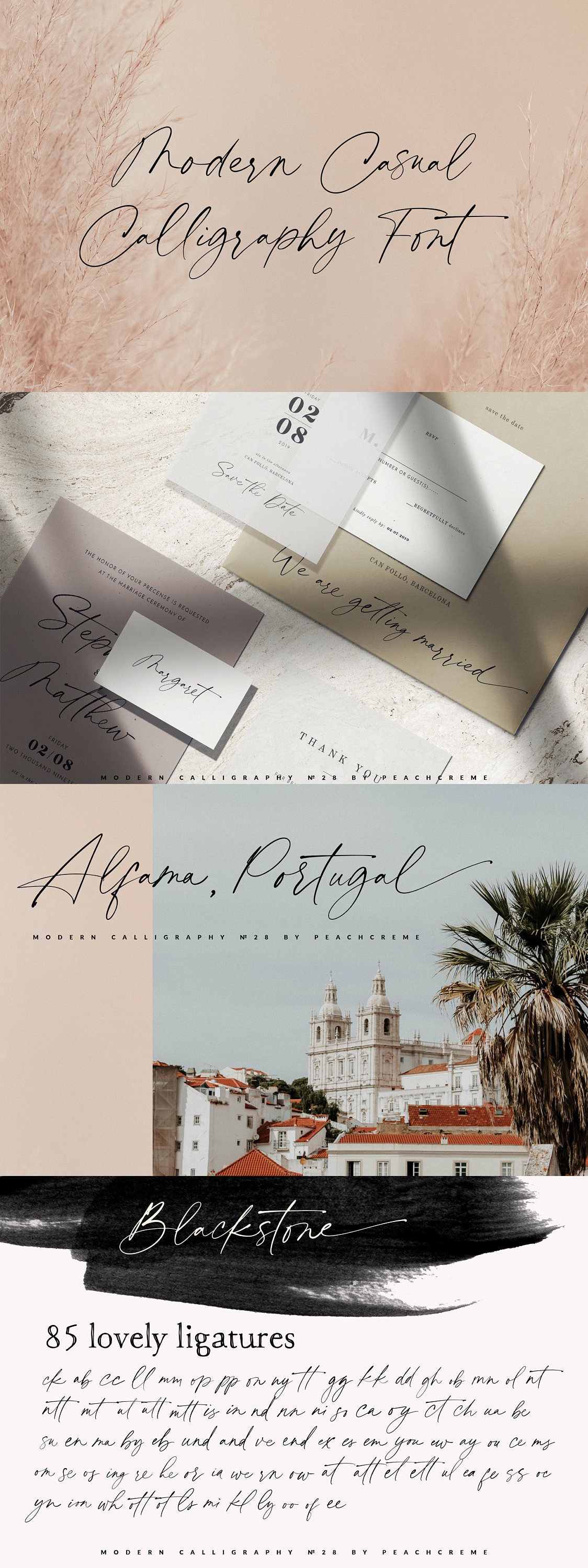 Blackstone Modern Calligraphy Font, Chic Script (digital Download) - Etsy