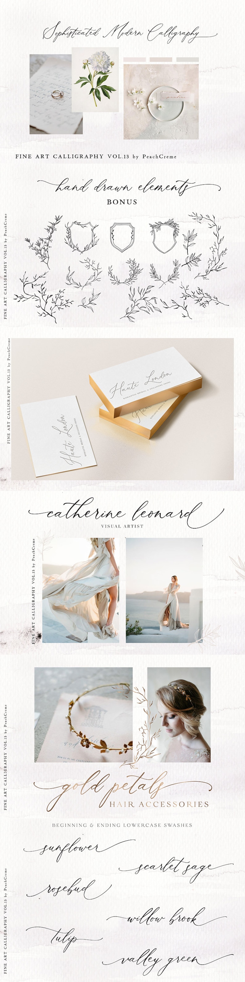 Roseberry & Beatrice Calligraphy Font, Modern Script (digital Download ...