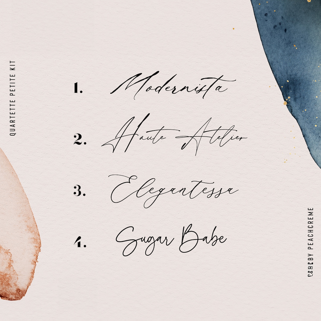 Script Font Bundle, Modernista, Haute Atelier, Elegantessa, Sugar Babe ...