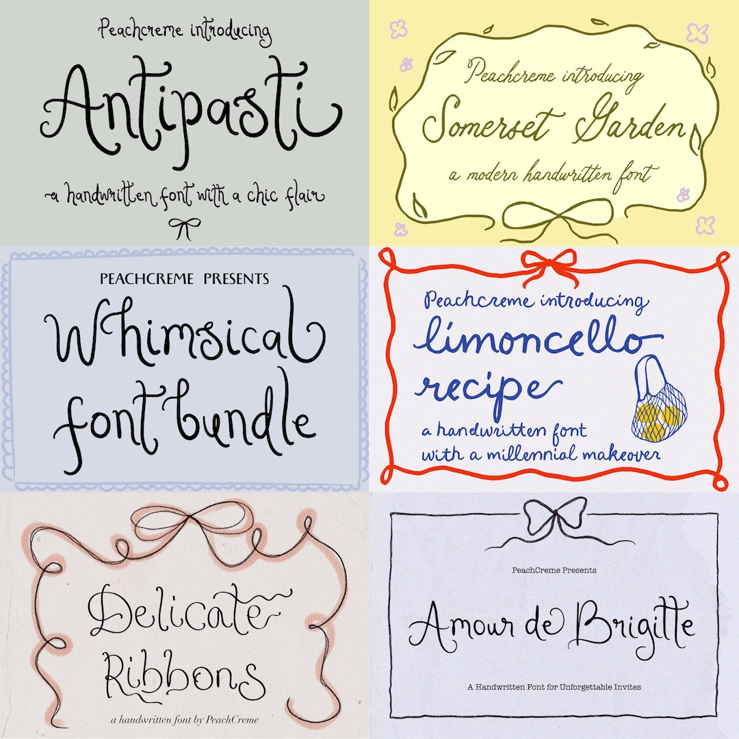 Whimsical Font Bundle, Quirky Font, Modern Calligraphy, Modern Font ...
