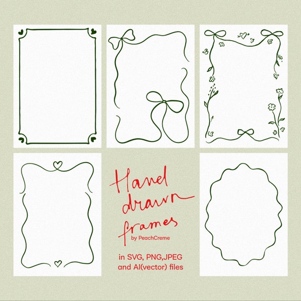Hand Drawn Whimsical Wedding Frames - Etsy