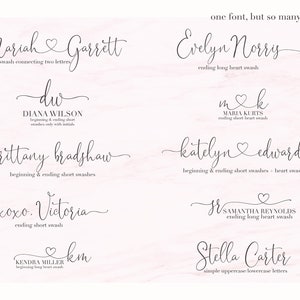 Sophia Ronald Calligraphy Font: Heart Swashes, Wedding Invitation ...