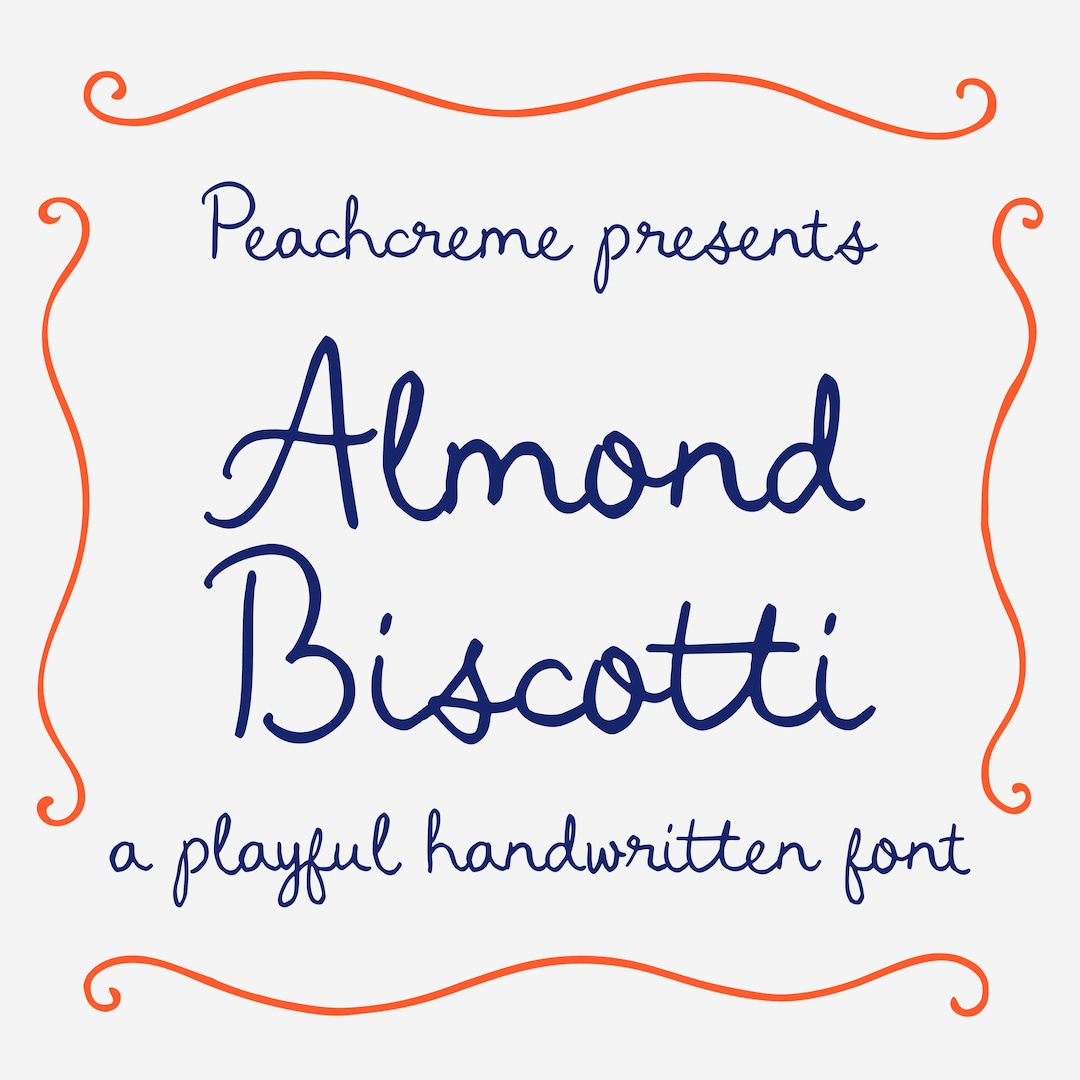 Almond Biscotti Font: Quirky Handwritten Cursive (OTF, TTF, WOFF, WOFF2 ...