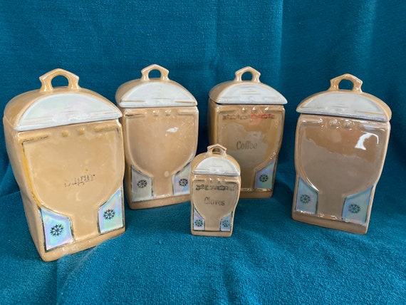 Vintage Lusterware Canister Set Made in Germany - Etsy