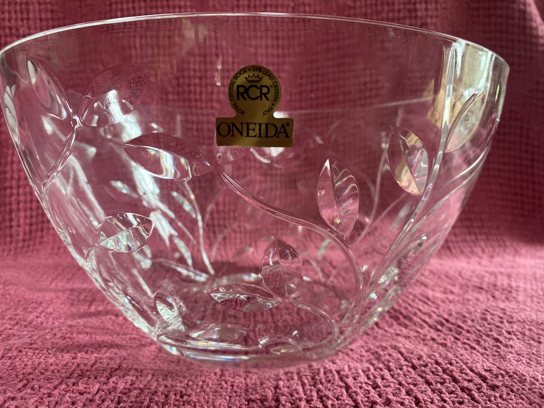 RCR Oneida Crystal laurus Centerpiece Bowl - Etsy