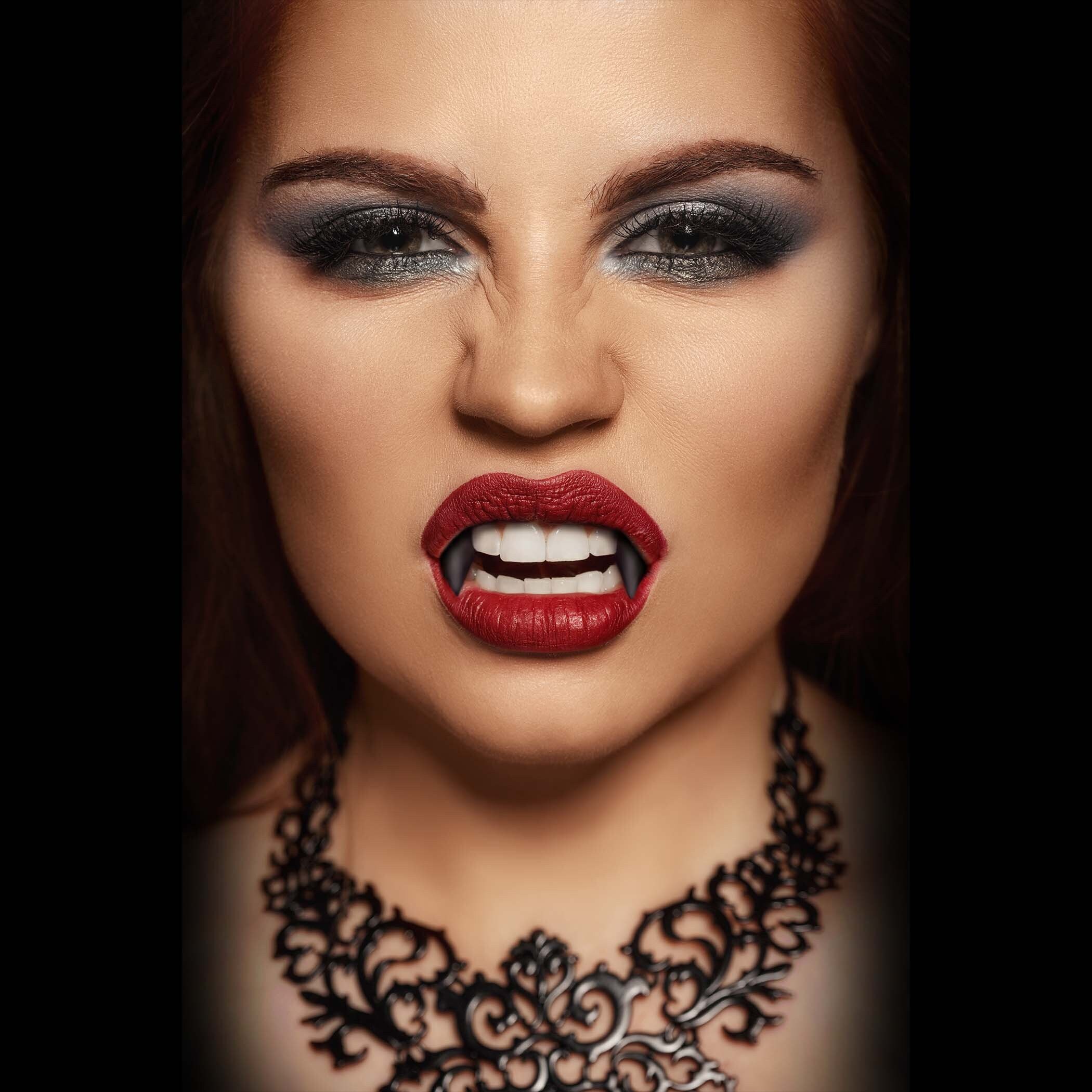 Jet Black Fangs-goth Vampire Fangs-professional Hollywood | Etsy