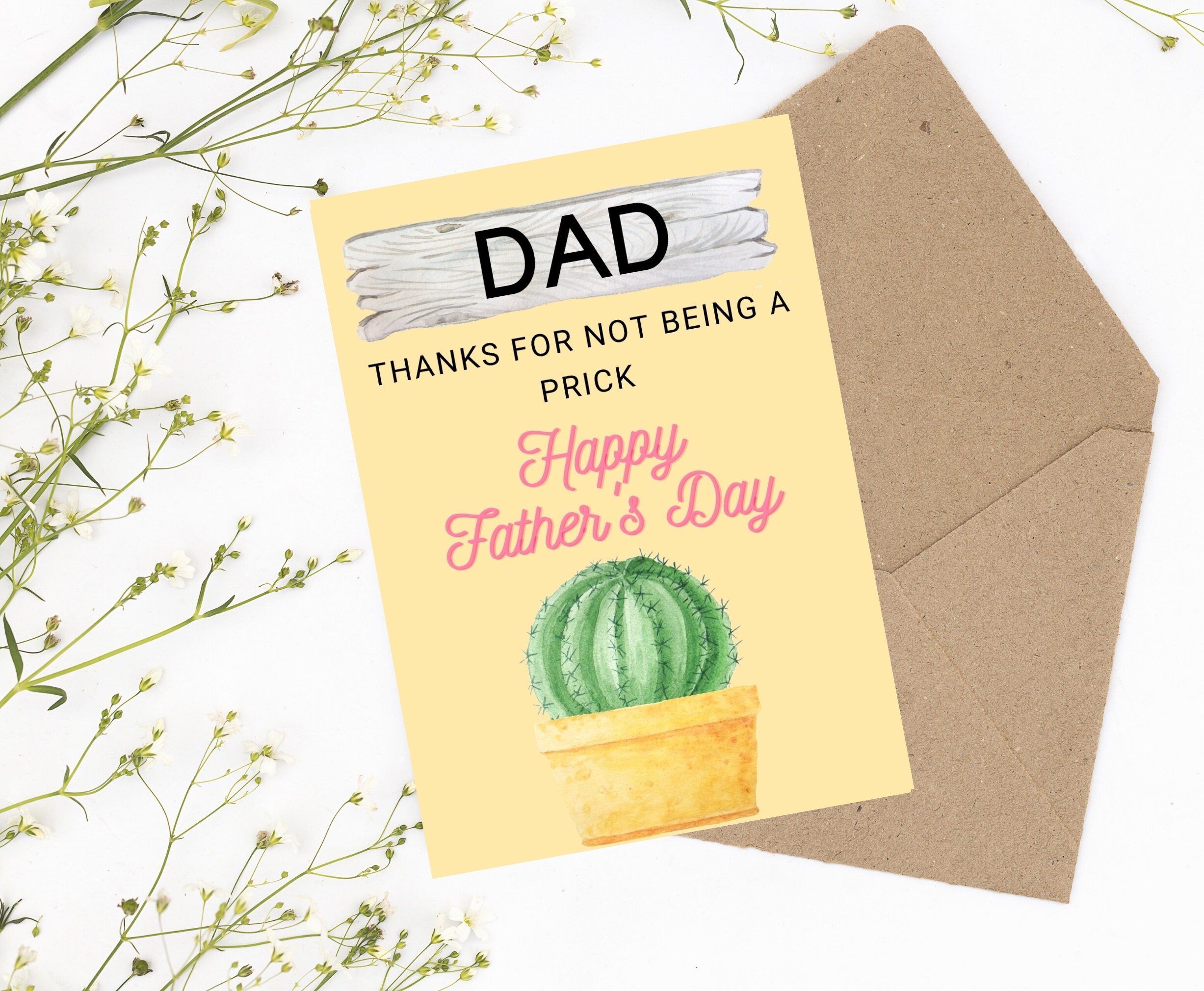 Fathers Day Card, Printable Fathers Day Card, Cactus Fathers Day Card ...
