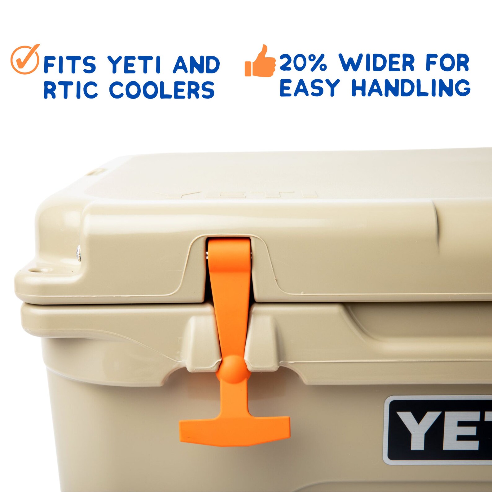 Blaze Orange Latch Kit and Rope Handles for YETI Coolers and RTIC ...