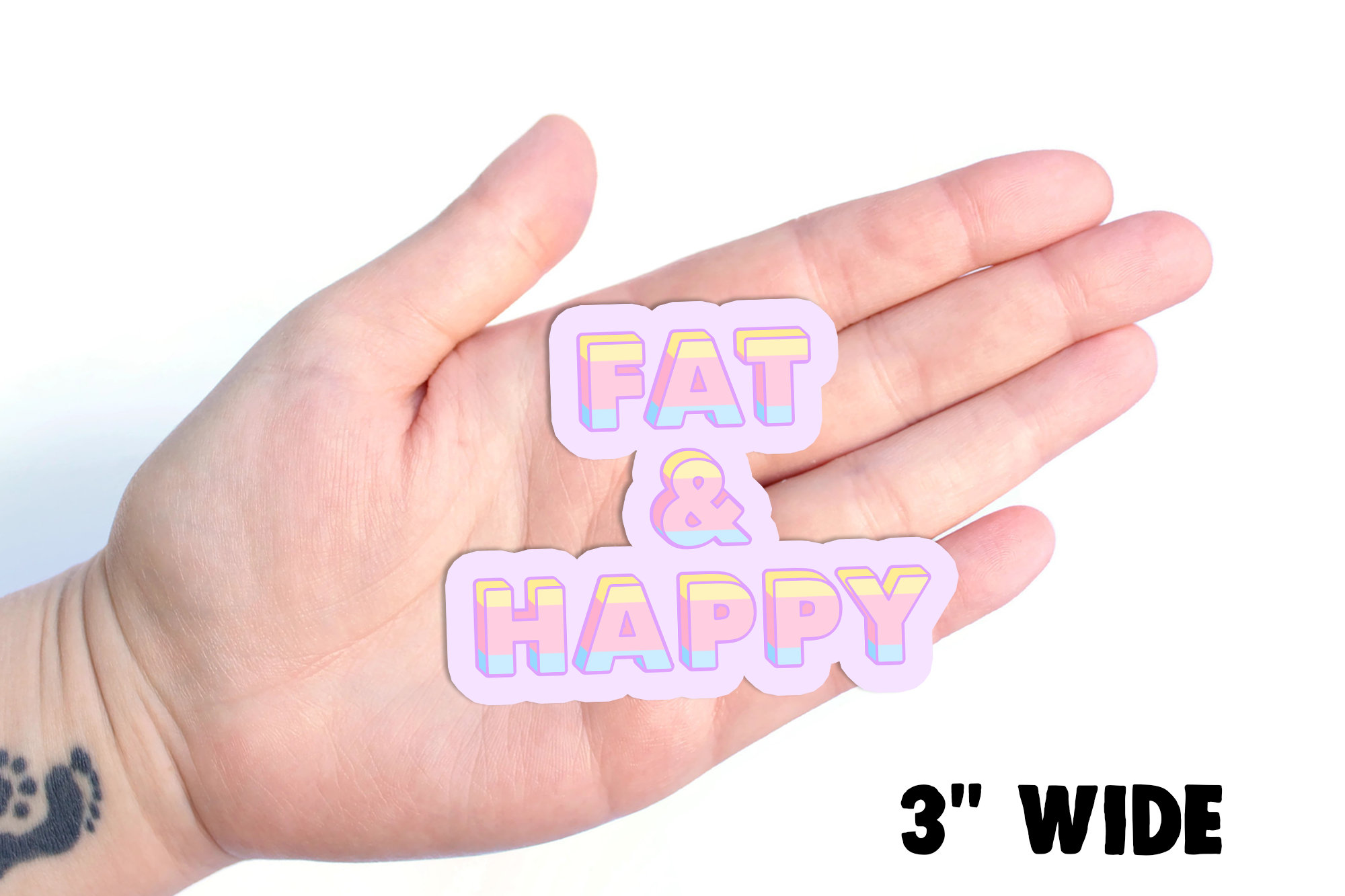 Fat & Happy Sticker Fat Positive Body Positive Happy and - Etsy