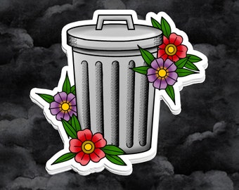 Garbage Can Tattoo - Etsy