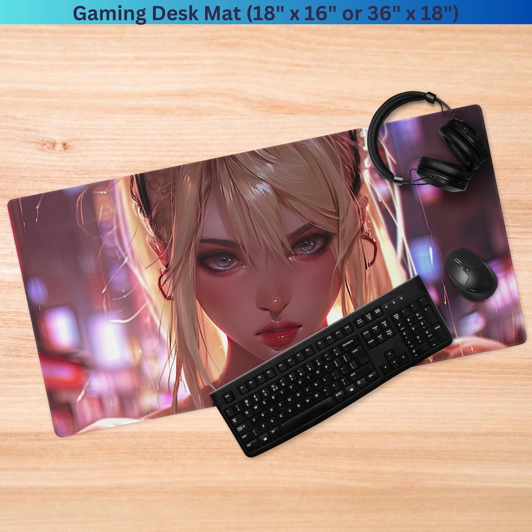 Stunning Anime Themed Gaming Mouse Mat, Large Female Themed Gaming ...