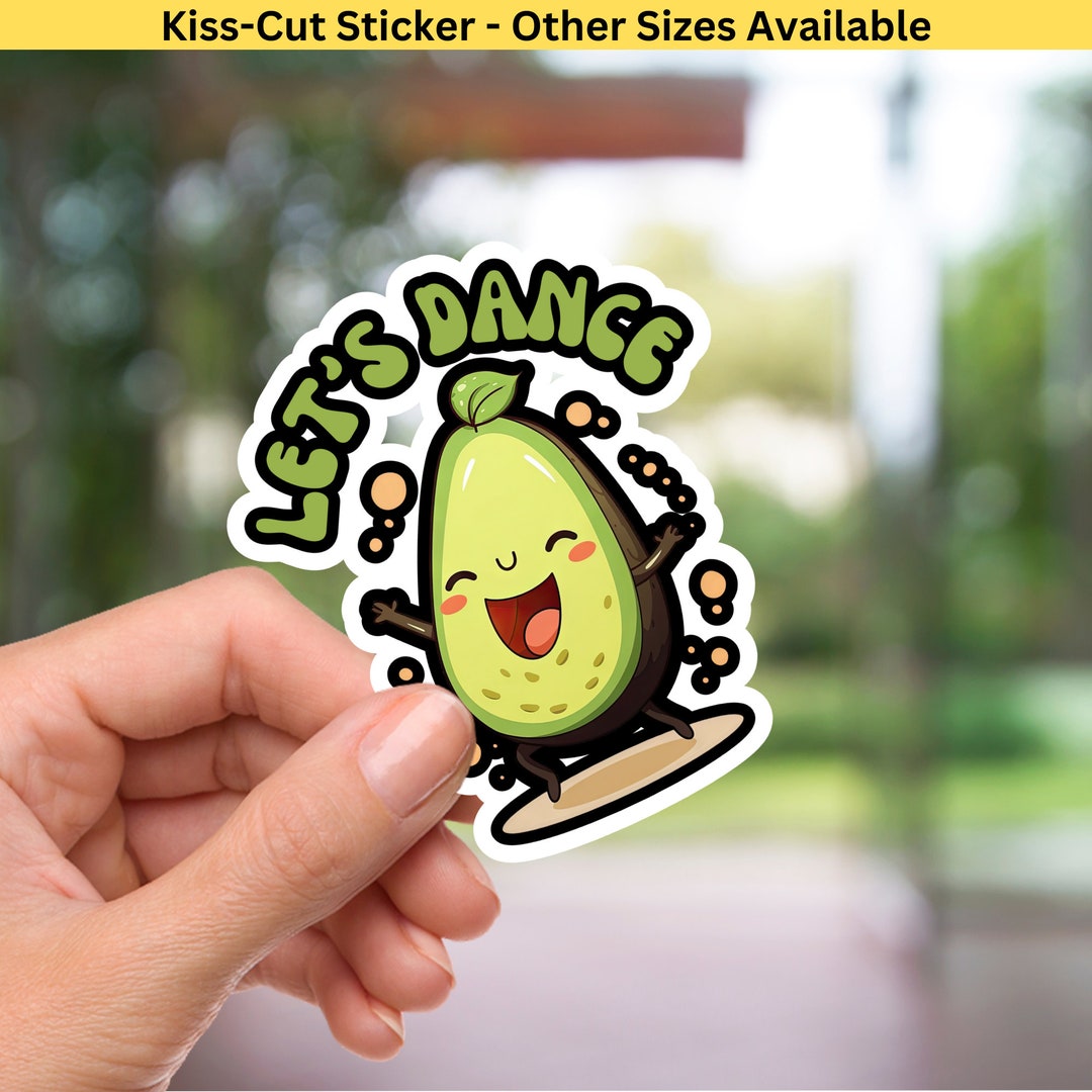 Groovy Avocado Dance Party Vinyl Kiss-cut Sticker, Fun Home Decor, Lets ...