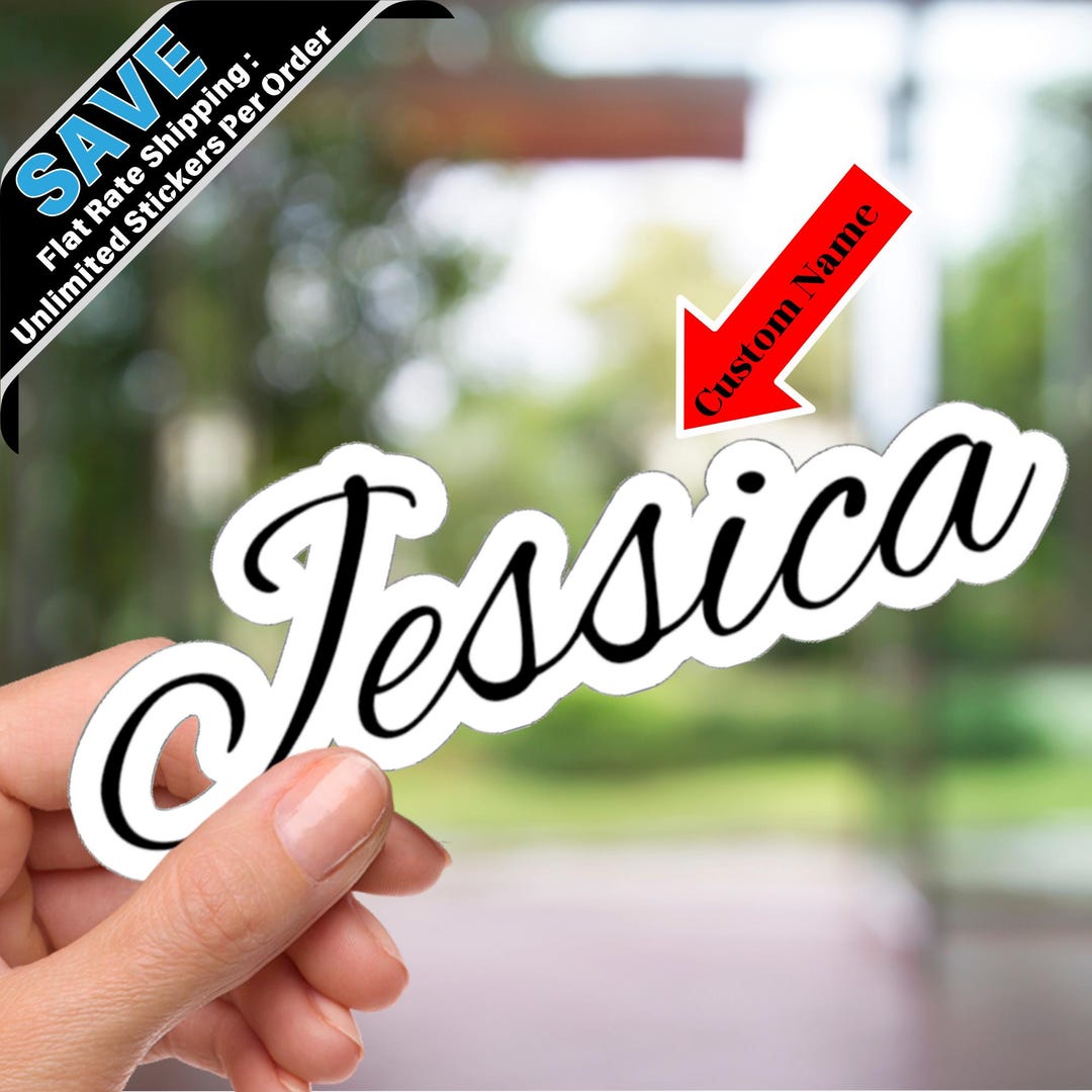Personalized Name Sticker, Custom Vinyl Decal, Cute Aesthetic Name ...