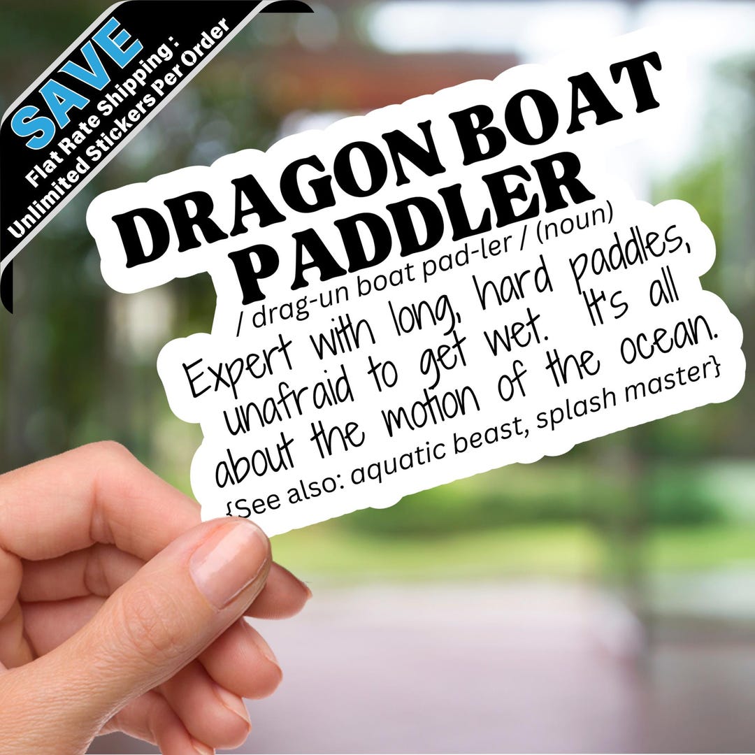 Dragon Boat Paddler Sticker, Glossy Vinyl Decal, Water & Scratch ...