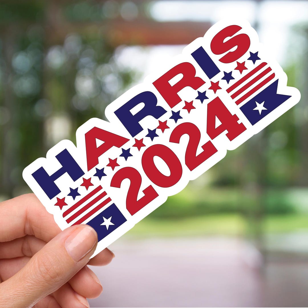 Kamala Harris 2024 Election Decal, Glossy Vinyl Sticker, Water ...